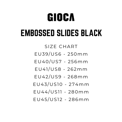 GIOCA EMBOSSED SLIDES BLACK - Gioca